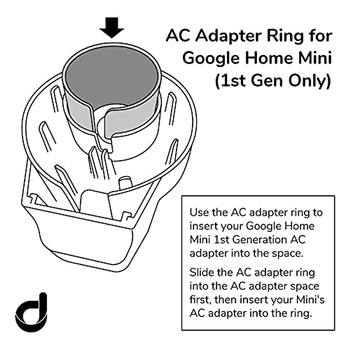 doqxD Outlet Wall Mount Holder for Google Nest Mini and Google Home Mini: Essentials Made for Google Home - Fits All Google Mini Generations (2-Pack, Frost White)