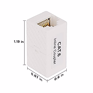 Iwillink RJ45 Coupler Ethernet Connector, Female to Female RJ45 Connector for Cat7 Cat6 Cat5e Cat5 Ethernet Cable, Extender Adapter, 10 Pack, White