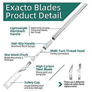 Rotary Cutter Set, Rotary Cutter for Fabric, 40 Pcs Fabric Cutter Wheel Kit, with A4 Self Healing Mat, 1 Craft Knife, Steel Rule, 2 Different Models Exacto Knifefor Sewing, Quilting, Crafts Fabric