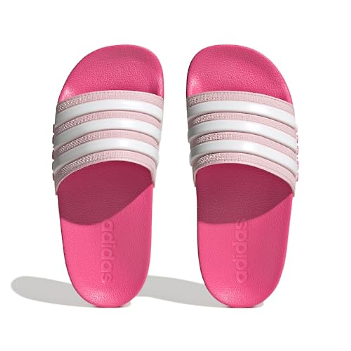 adidas Adilette Shower Slide Sandal, Clear Pink/White/Lucid Pink, 3 US Unisex Little Kid