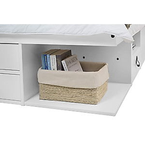memomad Bali Storage Platform Bed with Drawers (Queen Size, Off White)