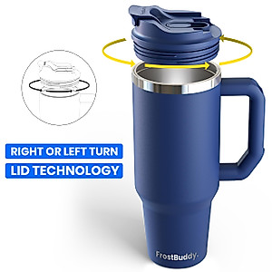 Thicc Buddy - 40 oz Stainless Steel Vacuum Insulated Tumbler with Lid and Straw for Water - Travel Mug Cupholder Friendly - Gifts for Women Men Him Her