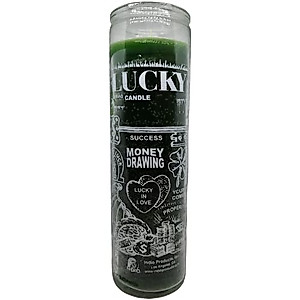 INDIO 7 Day Glass Candle Money Drawing - Green