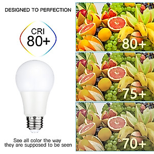 CTKcom A19 LED Light Bulbs 5W(4 Pack)- 40 Watt Equivalent 6000K Daylight White LED Light Bulbs E26/E27 Base,270 Degree Beam Angle for Home Dining Room Bedroom Living Room,UL Listed,Pack of 4