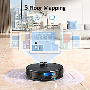 Lubluelu Robot Vacuum and Mop Combo 4000Pa, LiDAR Navigation, 3 in 1 Robotic Vacuum Cleaner with Laser, 5 Smart Mapping,10 No-go Zones, App/Alexa Control, Vacuum Robot for Pet Hair, Carpet, Hard Floor