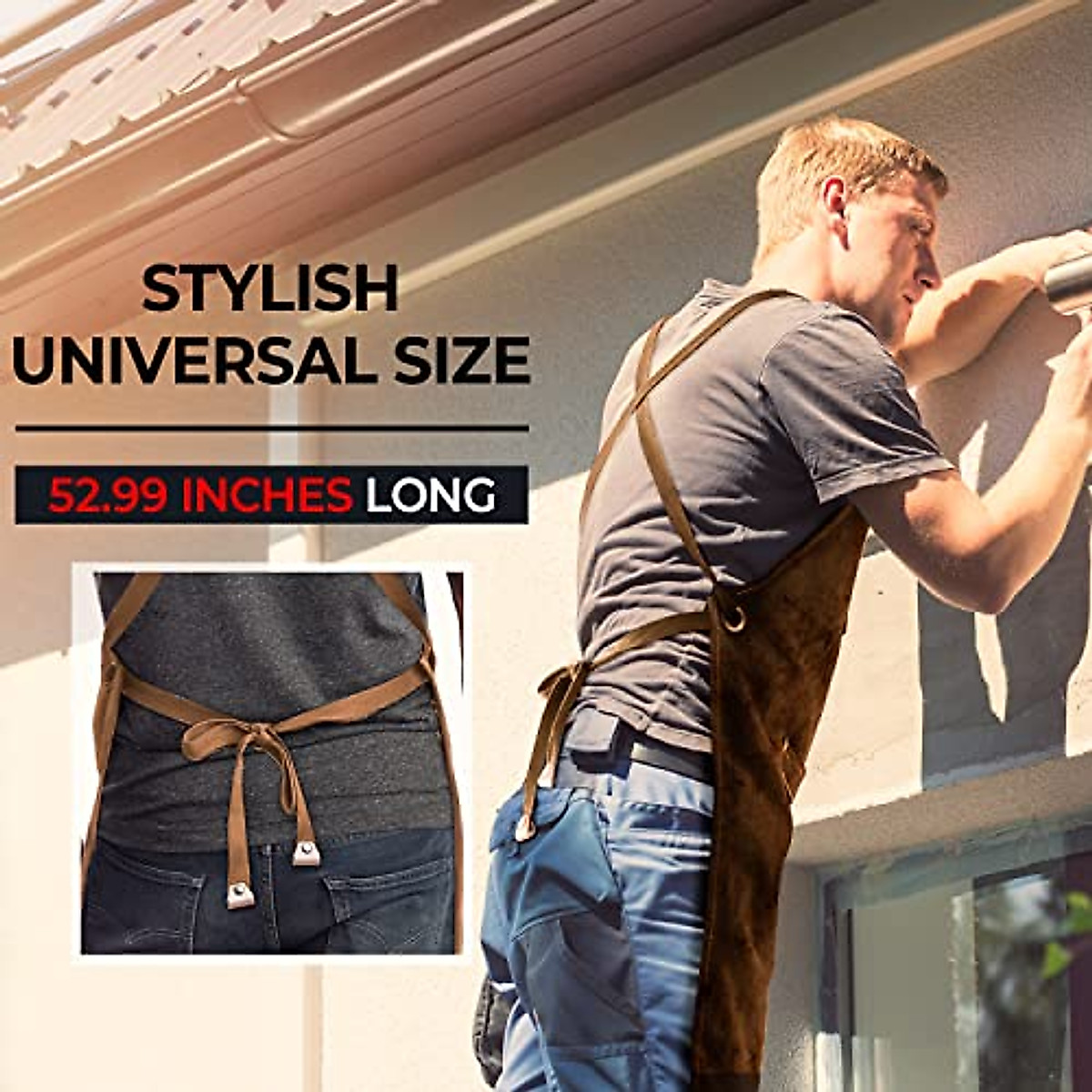 carrotez Chef Apron, Waterdrop Resistant Cotton Canvas Cross Back Adjustable Apron, M-XXL