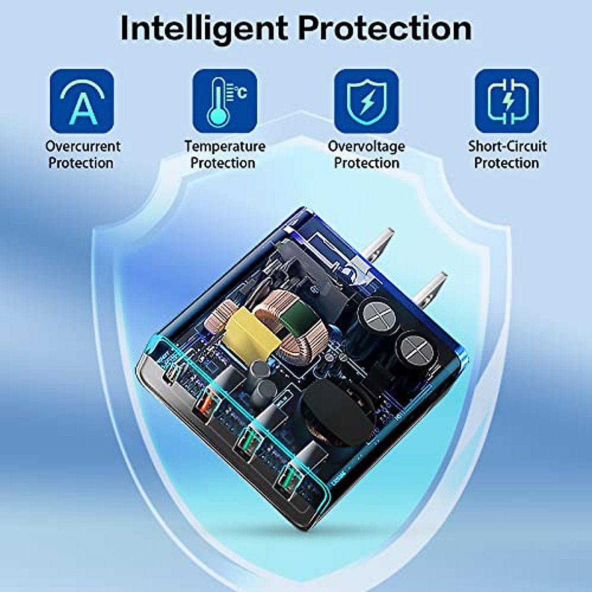 35W USB C Charger Fast Charging Block 4Port Multi USB Wall Charger Quick 3.0 Power Delivery Adapter Bricks Compatible for iPhone14/13/Pro Max,Pad Samsung S23 S22 S9,Google Pixel 7,6 Tablet,Black-II