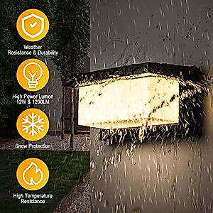 Combuh Outdoor Wall Sconces Lamp - 12W Led Exterior Wall Lights Fixtures 3000K Waterproof IP65 Outside Porch Lights for House Yard Garage Wall Lamp Walkway Garden.