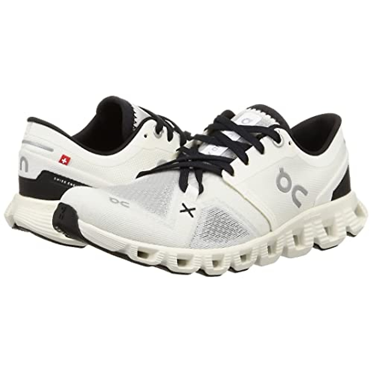 On Women's Cloud X 3 Sneakers, White/Black, 9.5 Medium US