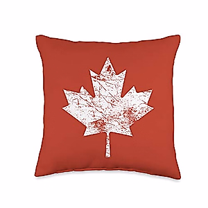 Canada Leaf Apparel Co. Canada Flag Retro Vintage Maple Leaf Proud Canadian Throw Pillow, 16x16, Multicolor