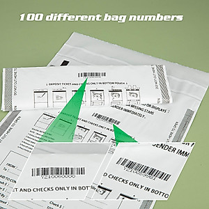 Bank deposit bags plastic,Money bag for cash,Bank bag,Cash register bags 9 x 12 Inch (White, 100 Pack)