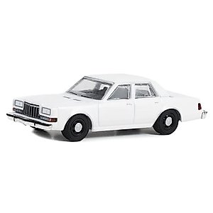 Greenlight 43006-N Hot Pursuit 1980-89 Dodge Diplomat Police White (Hobby Exclusive) 1/64 Scale