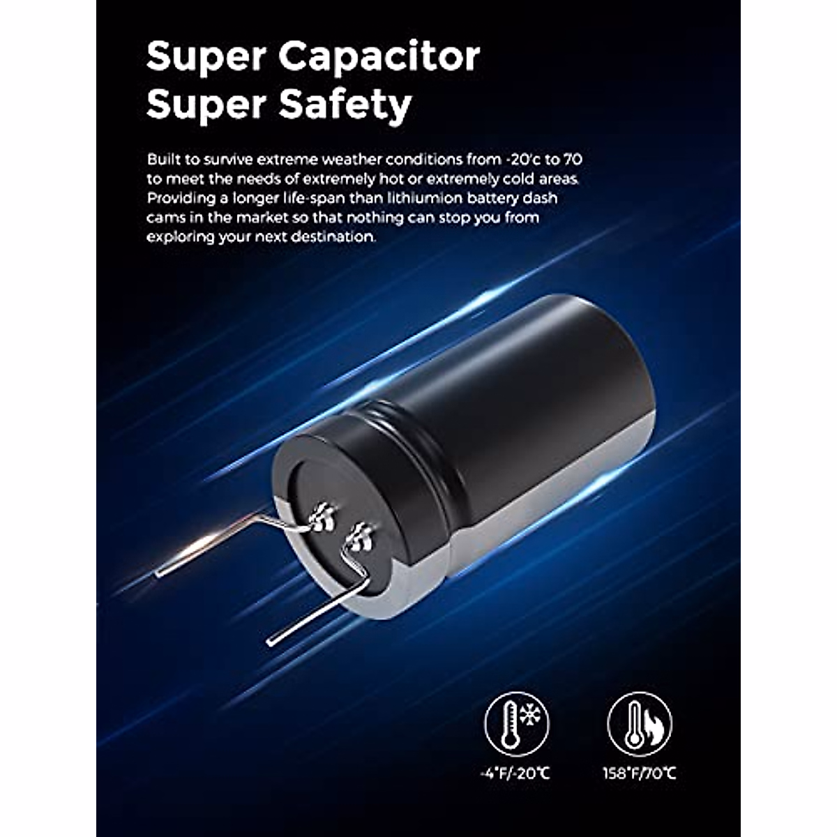 AZDOME 4K Dual Dash Cam, Built in WiFi GPS, with 64GB Card, Front 4K and Rear 1080P Car Dashboard Camera Recorder, 3.19" IPS, Night Vision, Capacitor, Parking Mode, Support 256GB Max M550-2CH