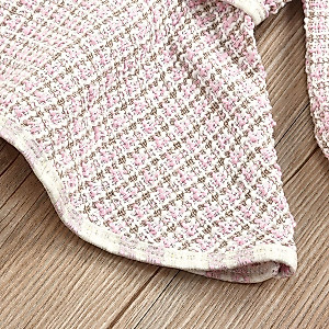 BOIZONTY Toddler Kids Baby Girls Plaid Skirt Set Cardigan Jacket Coat + Tutu Dress Set Long Sleeve Outfits Fall Outfit Set (Pink,3-4T)