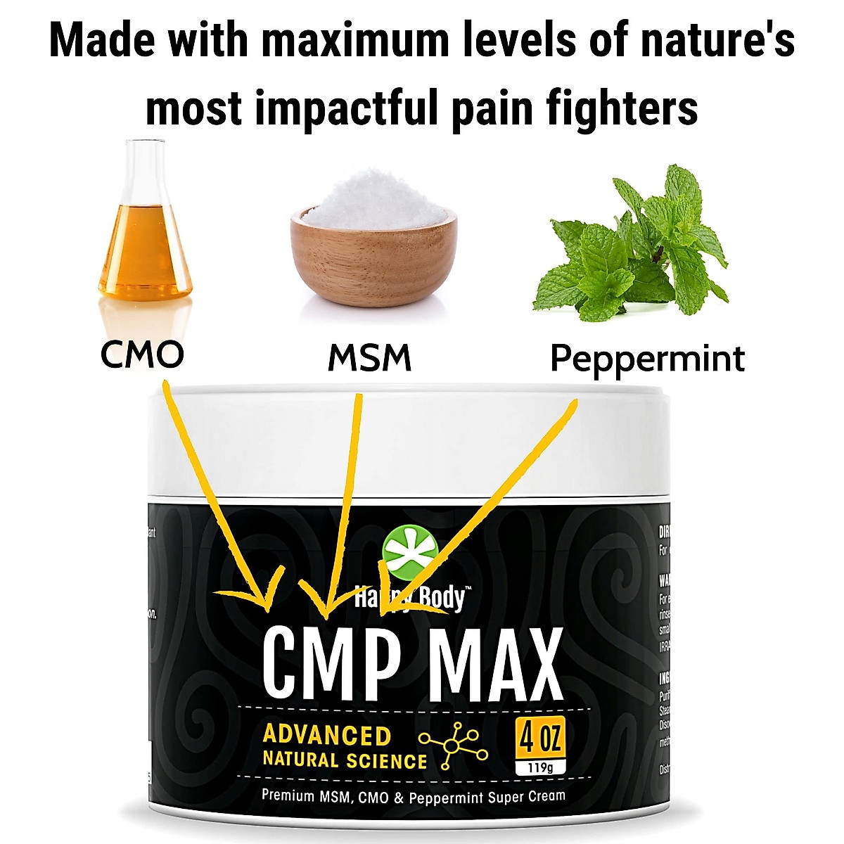 HAPPY BODY CMP MAX Natural Relief Cream [4 oz]