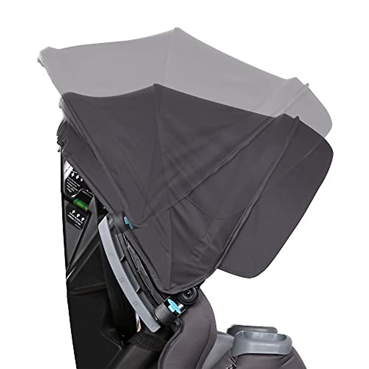 Baby Trend Cover Me 4-in-1 Infant Toddler Convertible Car Seat with Adjustable/Removable Canopy for Sun Protection & 2 Cup Holders, Stormy Gray