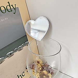 ONLYOU GRIPTOK Phone Grip Korean Grip Tok Simple Heart Flower Round Design Mirror Cute Phone Stand Drop Prevention Custom Women's (Heart)