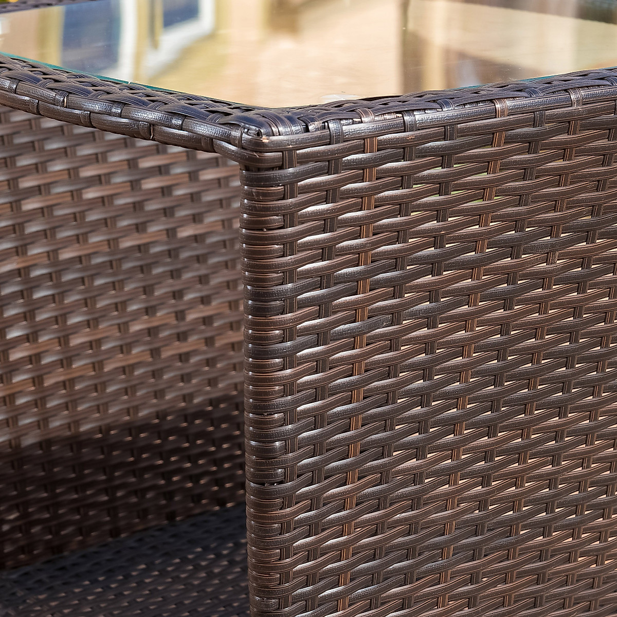 Christopher Knight Home Jenning Outdoor Wicker Stacking Chair Chat Set, 3-Pcs Set, Multibrown