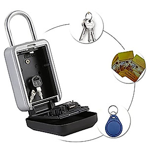 RAZZUM Solid Kitchen Hallway Furniture Key Cabinet Wall-Mounted Key Storage Box Outdoor Homestay Password Unlock Metal Padlock Key Box Gift