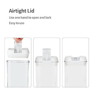 CQT Airtight Food Storage Container 7 Pieces BPA Free Plastic Cereal Containers with Easy Lock Lids, for Kitchen Pantry Organization and Storage, (WHITE)