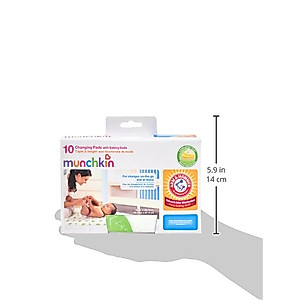 Munchkin Arm & Hammer Disposable Changing Pad, 10 Count , White/Green