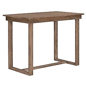 Knocbel Farmhouse 4-Person Counter Height Rectangular Dining Table, Wooden Kitchen Dining Room Small Space Furniture, Distressed Finish (Brown)