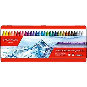Caran d'Ache Classic Neocolor II Water-Soluble Pastels, 30 Colors