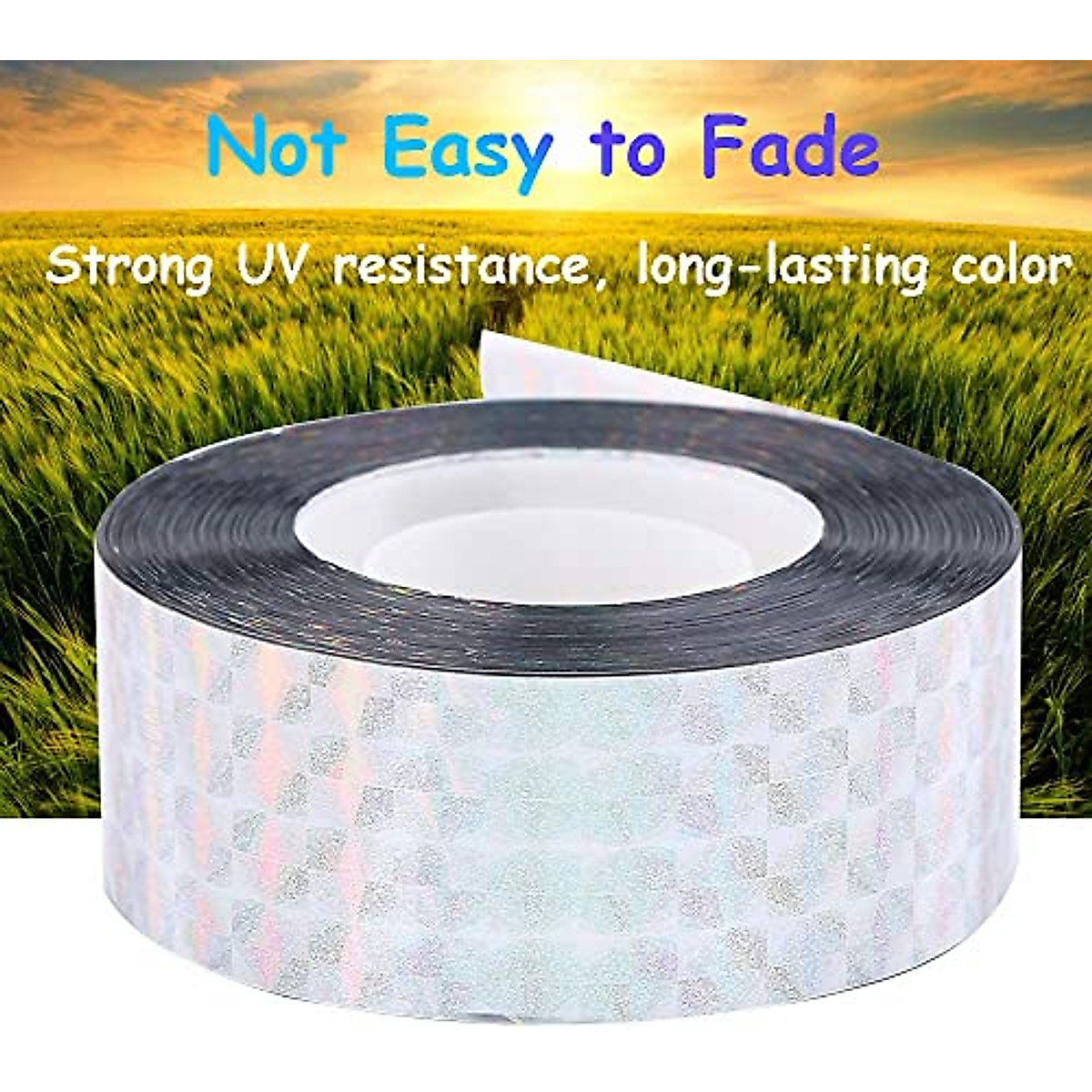 90M Bird Deterrent Tape, Holographic Ribbon, Reflective Tapes, Bird Scare Tape Garden Ribbon, Ideal for Gardens, Orchards, Lawns, Ponds