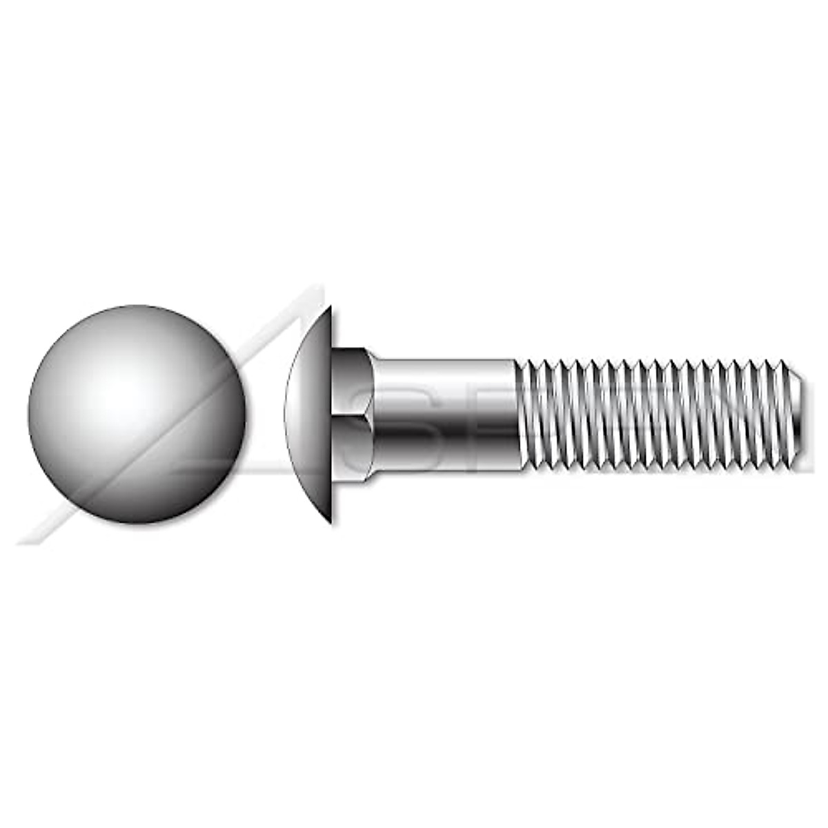 (50 pcs) M10-1.5 X 200mm, DIN 603 / ISO 8677, Metric, Carriage Bolts, Round Head, Square Neck, A4 Stainless Steel