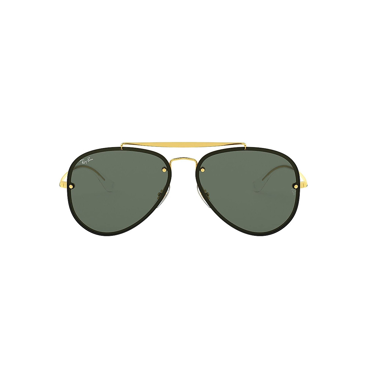 Ray-Ban RB3584N Blaze Aviator Sunglasses, Gold/Dark Green, 61 mm