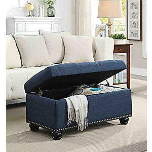 Convenience Concepts 7th Avenue Storage Ottoman, Blue