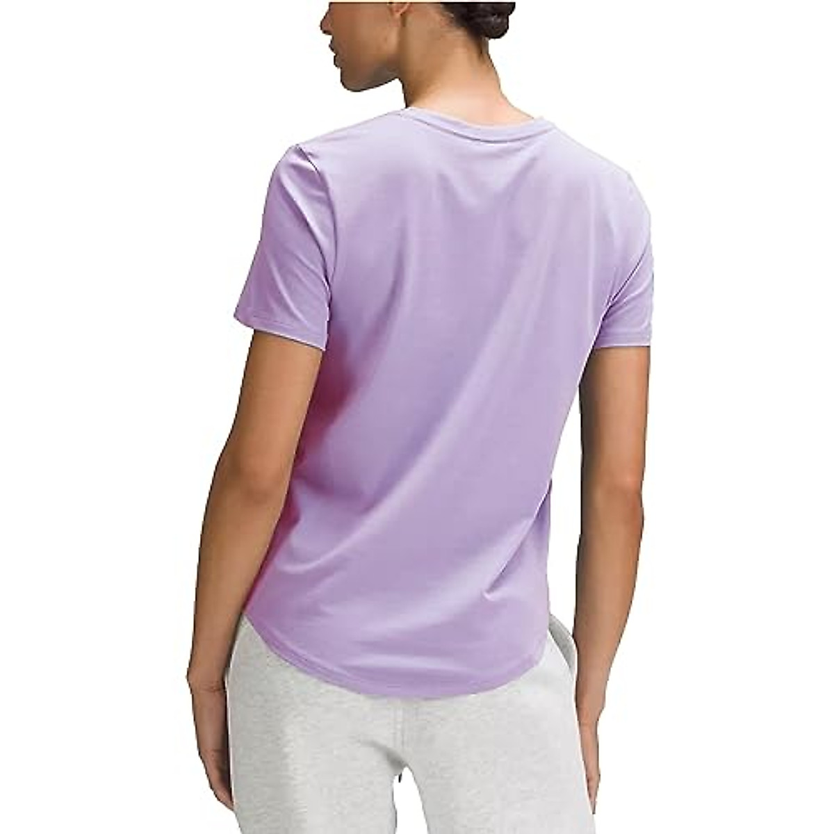 Lulucheri Women's Workout T-Shirt Short Sleeve Lightweight Crew Neck Shirts Yoga Running Exercise Athletic Tee Top (Medium, Spring Lilac)