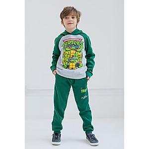 Teenage Mutant Ninja Turtles Michelangelo Raphael Leonardo Big Boys Fleece Pullover Hoodie Pants Gray/Green 14-16
