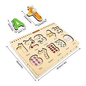 Aomola Wooden Puzzles for Toddlers,Alphabet ABC Puzzle Numbers Puzzle Set,Kids Educational Preschool Pegged Puzzles,Learning Toys Gift for 3 Year Old and Up Boys and Girls