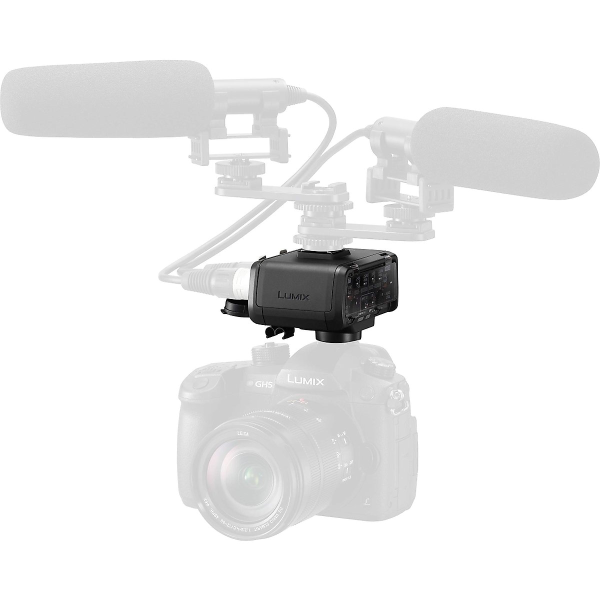 Panasonic Professional XLR Audio Video Microphone Adaptor with 2 XLR Terminals – Accessory Compatible with LUMIX GH5, GH5S, S1 and S1R Mirrorless Digital Cameras - DMW-XLR1, Black