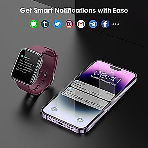 EURANS Smart Watch 45mm, AMOLED Fitness Watch with Heart Rate/Sleep Monitor Steps Calories Counter, IP68 Waterproof Activity Tracker Compatible with Android iOS