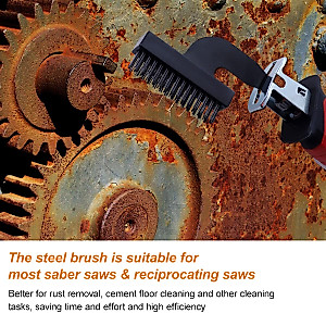 5PCS Reciprocating Saw Spatula Brush Set, Reciprocating Saw Saber Blade, Reciprocating Saw Attachment Includes Reciprocating Saw Shovel and Wire Brush, Electric Brush Shovel for Removing Rust, Dirt