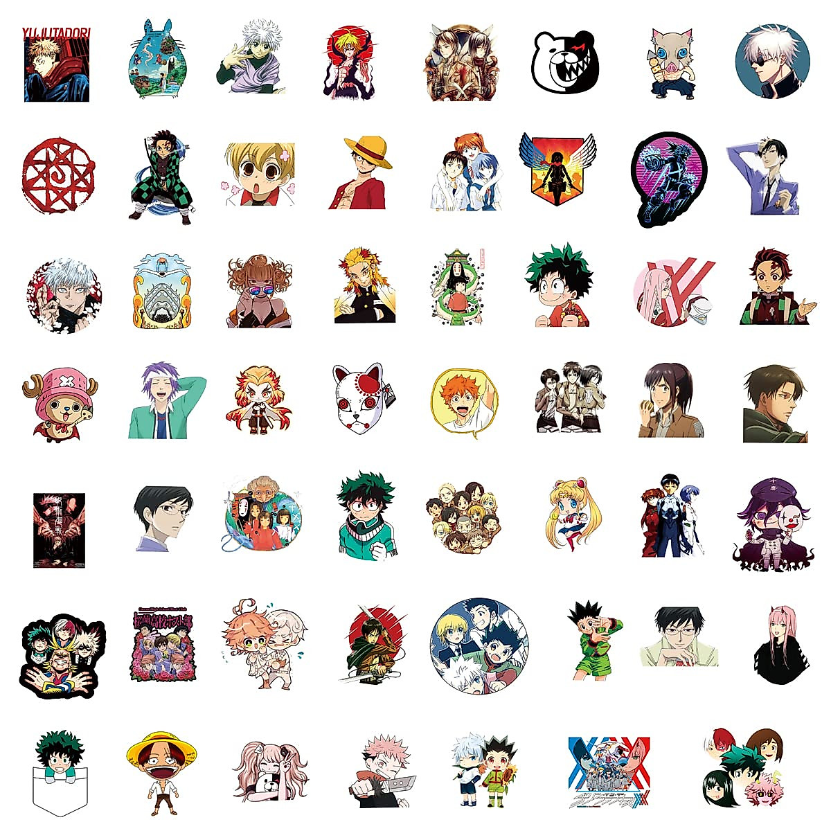 200PCS Anime Stickers Mixed Pack,Trendy Various Manga Stickers Vinyl Decals for Hydroflask Water Bottles Book MacBook Laptop Phone Case