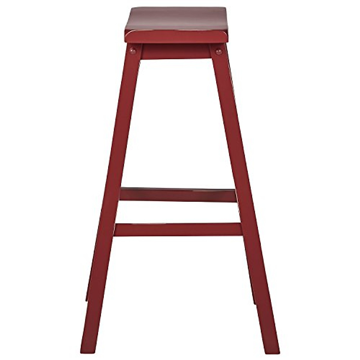 Amazon Brand – Stone & Beam Cottage Wood Bar Stool, 29"H, Red
