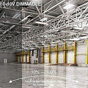 LeadLumens 4Pack 2FT 165W High Bay Light LED, Dimmable 0-10V, 22,275Lm, 120-277v AC, 400w MH Equal, 5000K Daylight Linear Hanging Light for Warehouse Workshop Gyms