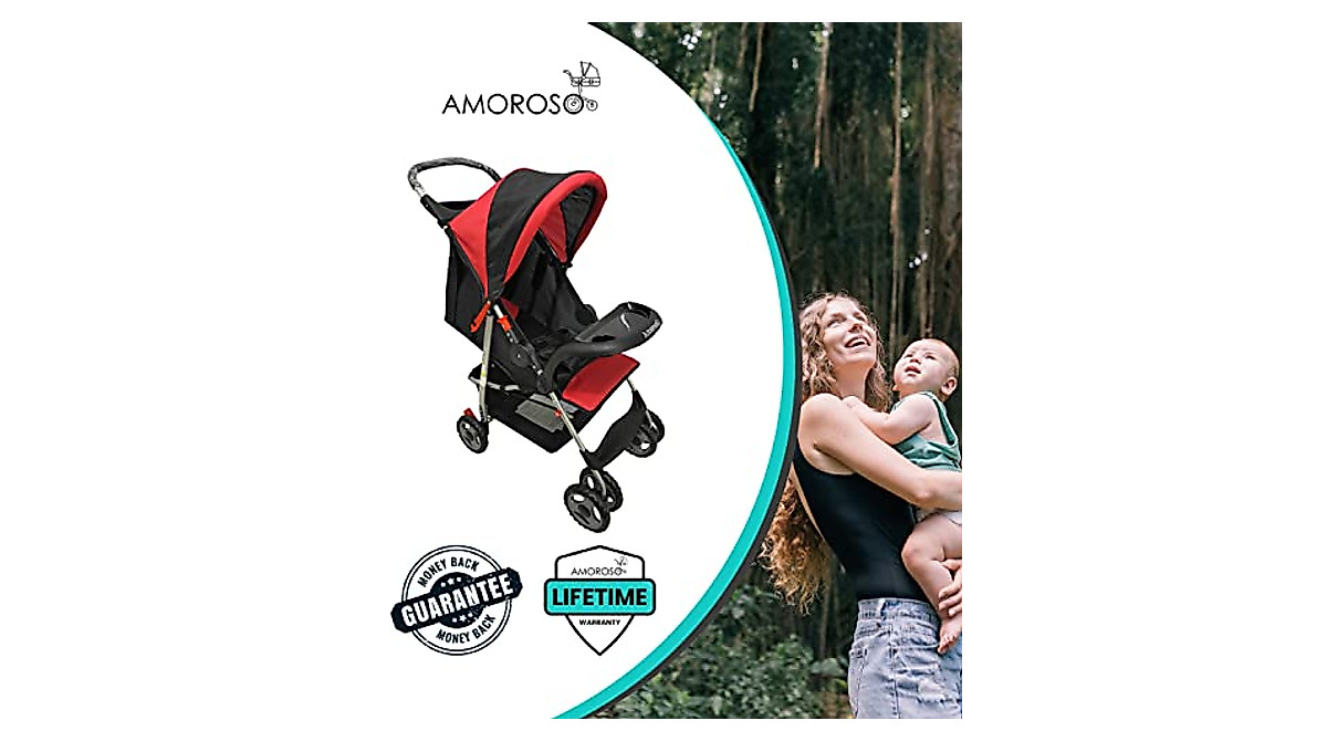 AmorosO Single Stroller - Lightweight & Convertible Baby Stroller