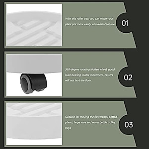 Yardwe Indoor Plants Plant Caddy with Wheels Round Flower Pot Mover Wheeled Planter Saucer Tray Plant Pot Pallet Dolly Caster for Garden Balcony Outdoor Plant Pots Indoor