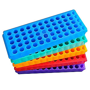 5 Pcs Tube Rack Double Panel Microcentrifuge PCR Centrifuge Tube Holder, 60-Well