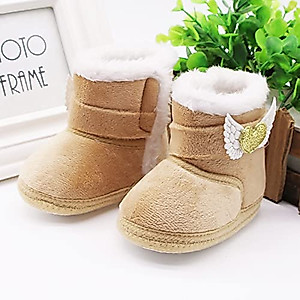 Toddler Boys Booties Girls Snow Warming Shoes Baby Soft Boots Infant Baby Shoes Baby Girl Booties 6-12 Months (Coffee, 6-9 Months)