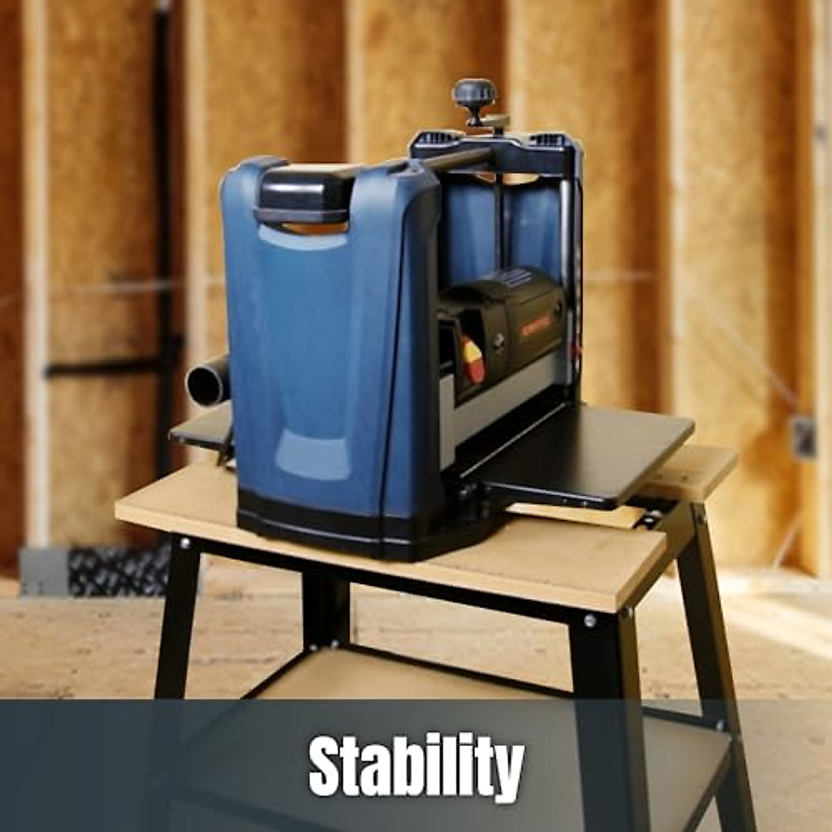 POWERTEC UT1002 Universal Tool Stand w/ MDF Split Top Expands to 20"x25" & Storage Shelf, 32" Working Height Tool Table for Benchtop Planers, Band Saw, & Belt Sanders for Woodworking