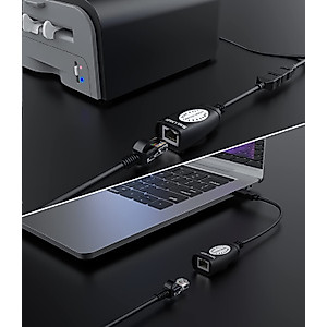 SNLLMZI USB to cat5 Adapter, USB Over RJ45 Ethernet for Cat5/Cat5e/Cat6/Cat7/Cat8 Extension Cable Adapter, USB 2.0 Extender Over Cat Extender Cable Adapter