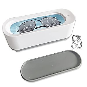 Ultrasonic Jewelry Cleaner Machine, 45KHz Portable and Low Noise Ultrasonic Machine for Jewelry, Ring, Earrings, Necklace, Silver, Retainer, Eyeglass, Watches, Coins, Razors