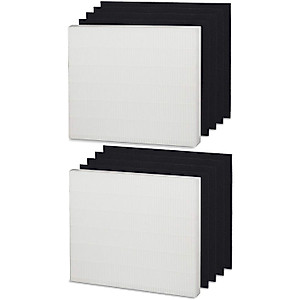 VEVA HEPA Filters Compatible with Coway Airmega AP-1512HH - 2 Pack HEPA Air Purifier Filters with 8 Charcoal Pre-Filters compatible with Coway Airmega 200M Air Purifier