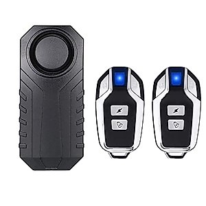 Mengshen Anti-Theft Motorcycle Bike Alarm, Bicycle Security Alarm Vibration Motion Sensor Waterproof 110dB (2 Remote Control Included)