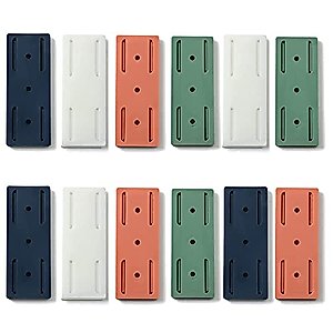 YUMIN 12Pcs Adhesive Punch Free Socket Holder, Self-Adhesive Desktop Socket Fixer, New Self Adhesive Power Strip Mount, Cable Management System Punch Free Socket Holder (12pcs)